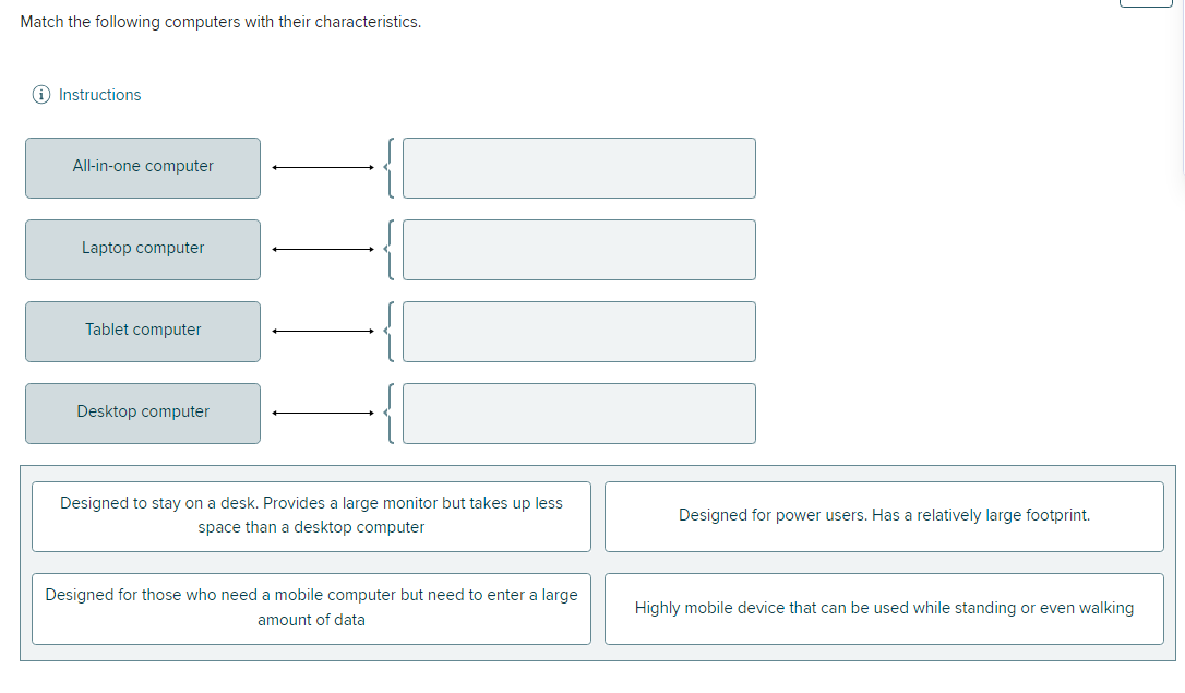 Match the following computers with their | StudyX