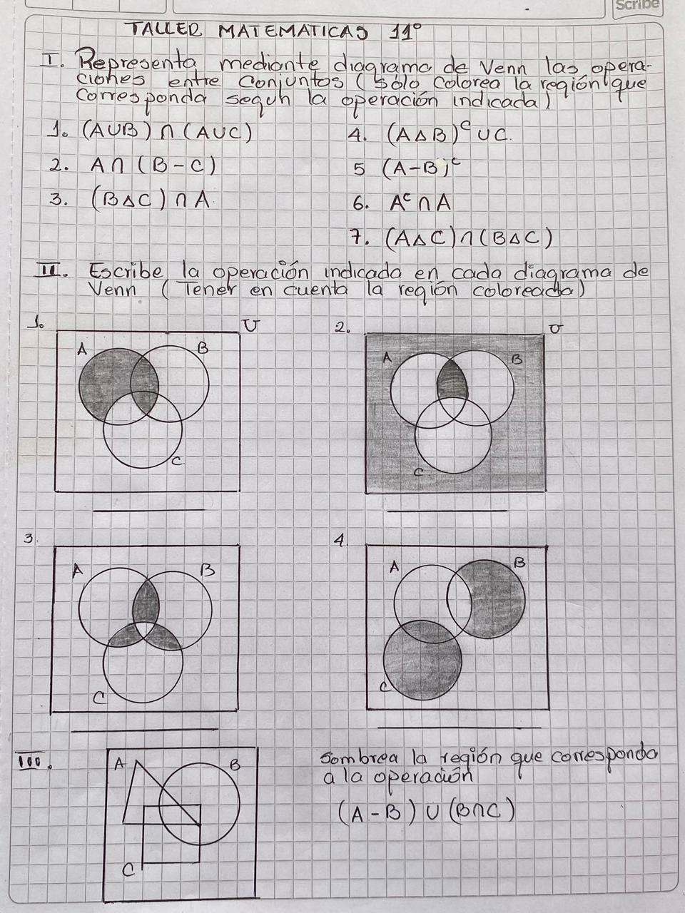 TALLER MATEMATICAS 11° I. Representa | StudyX