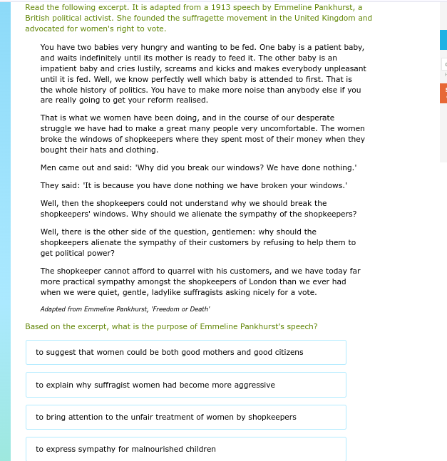 Read the following excerpt It is adapted | StudyX