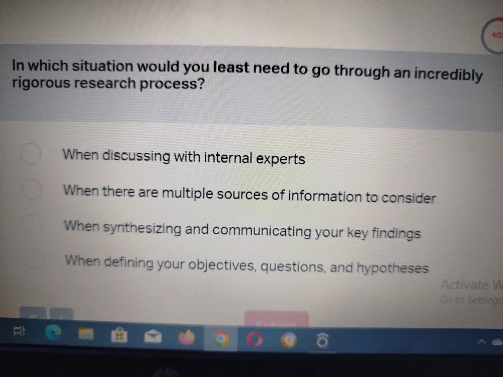 In which situation would you least need to
