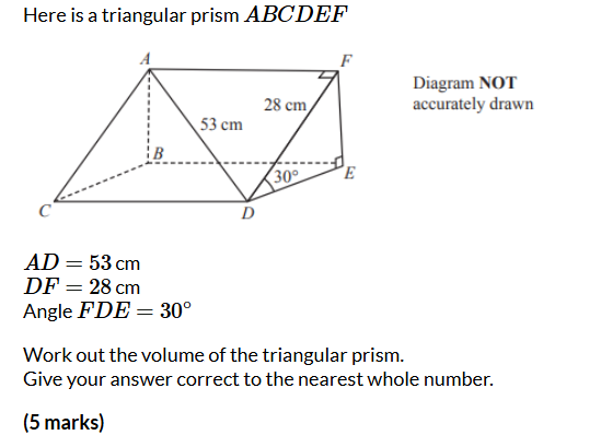 Here is a triangular prism $ABCDEF$ $AD = | StudyX