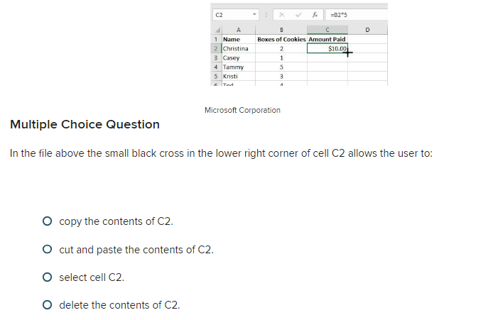 Multiple Choice Question In the file above | StudyX