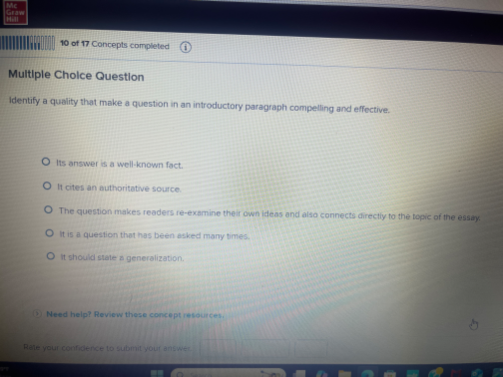Multiple Choice QuestionIdentify a quality | StudyX
