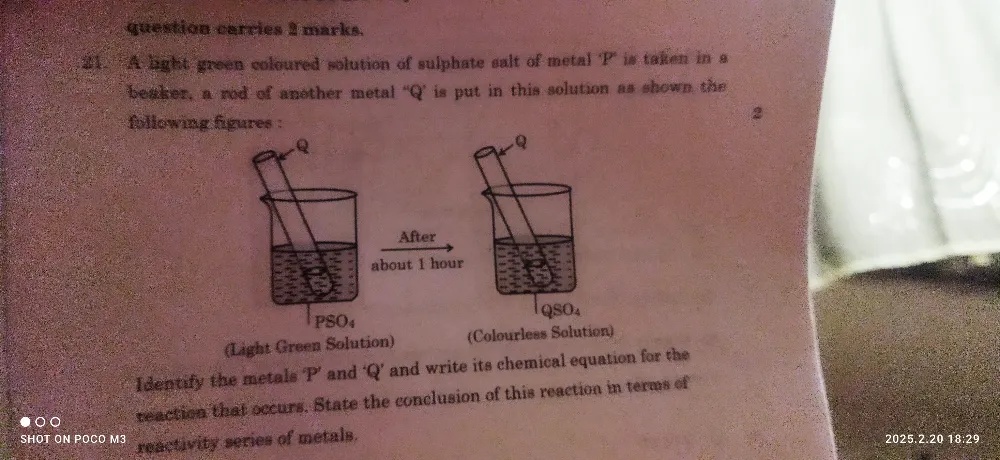 A light green coloured solution of sulphate