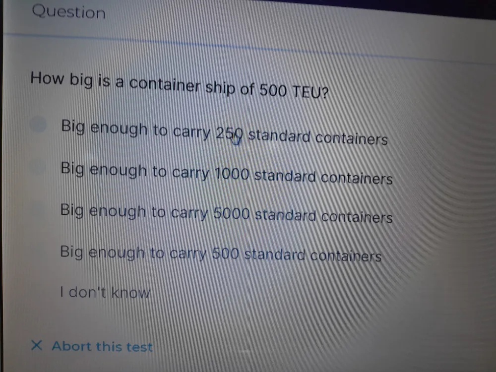 How big is a container ship of 500 TEU Big | StudyX