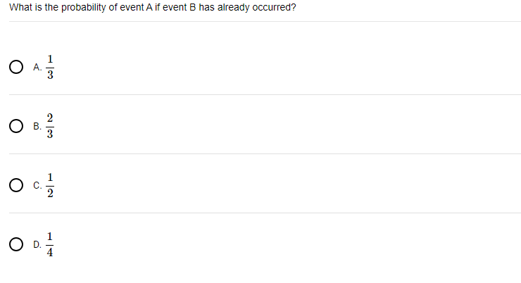 The probabilities associated with events A | StudyX