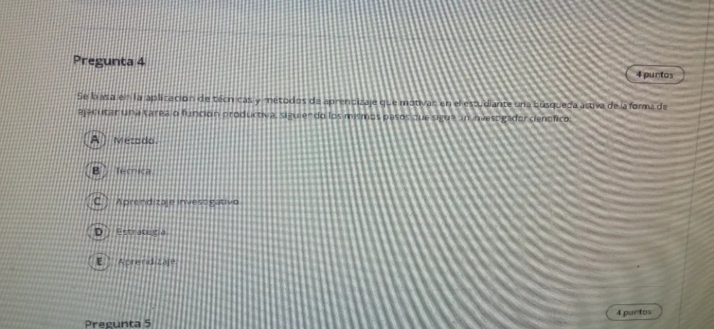 Pregunta 4 Se basa en la aplicacion de | StudyX