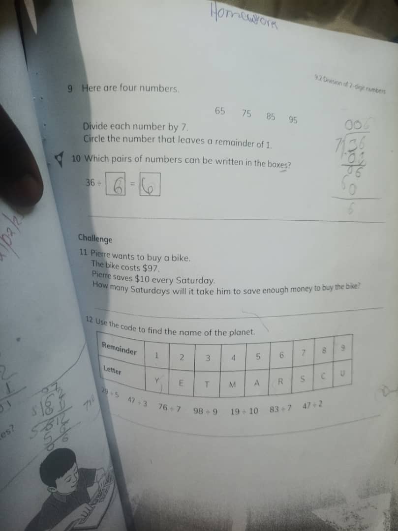 9 Here are four numbers. Divide each number | StudyX