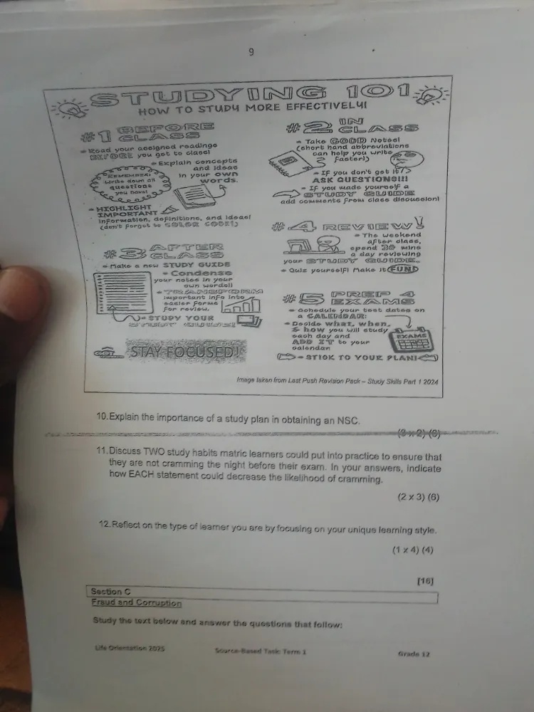 10Explain the importance of a study plan in | StudyX