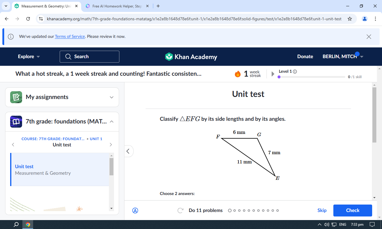 Classify $ EFG$ by its side lengths and by | StudyX