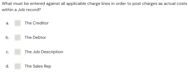 What must be entered against all applicable