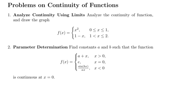1. Analyze Continuity Using Limits Analyze | StudyX