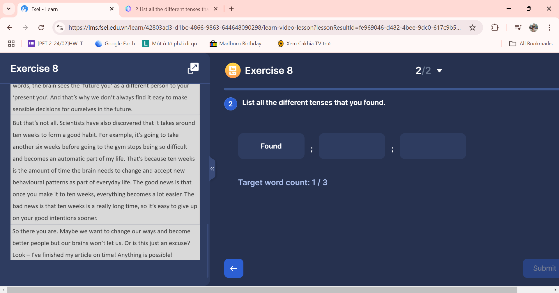 2 List all the different tenses that you | StudyX