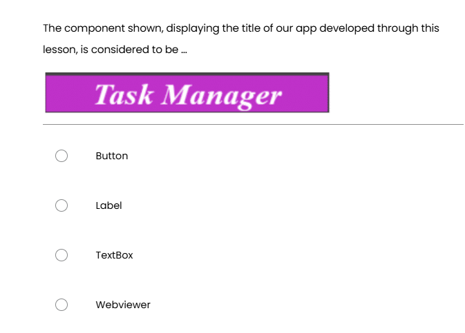 The component shown displaying the title of | StudyX