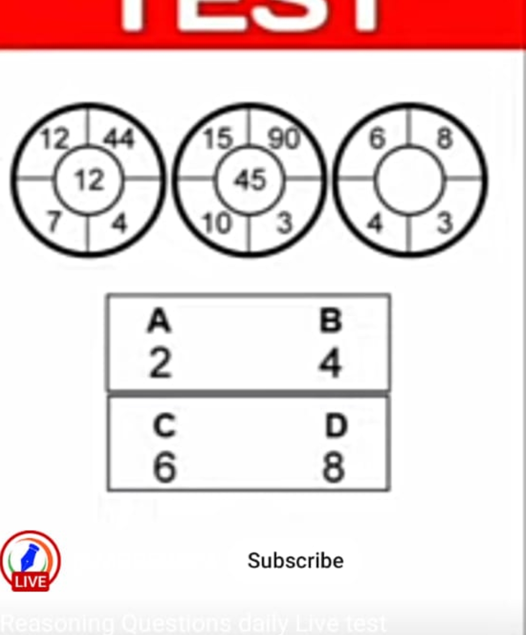 Find the missing number in the pattern. | A | StudyX