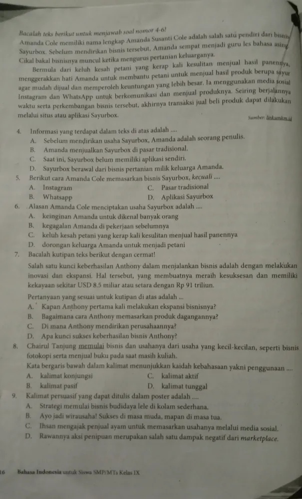 Bacalah teks berikut untuk menjawab soal | StudyX