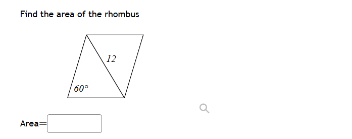 Find the area of the rhombus ![](image.png) | StudyX