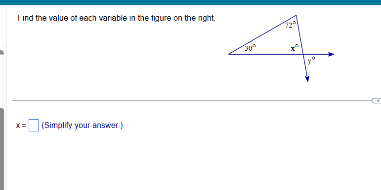 Find the value of each variable in the | StudyX