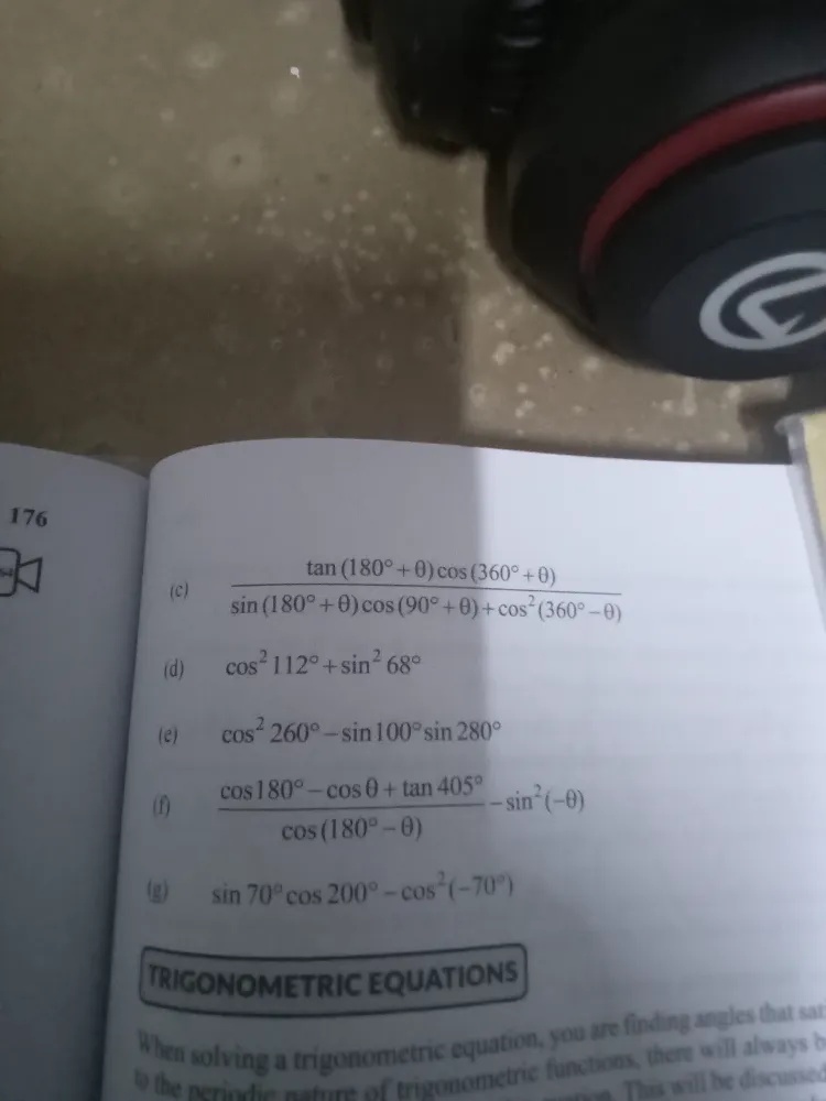 (c) {tan(180^ + )cos(360^ + )}{sin(180^ | StudyX