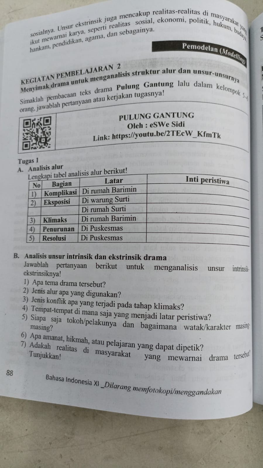 Tugas 1 A Analisis alur Lengkapi tabel | StudyX