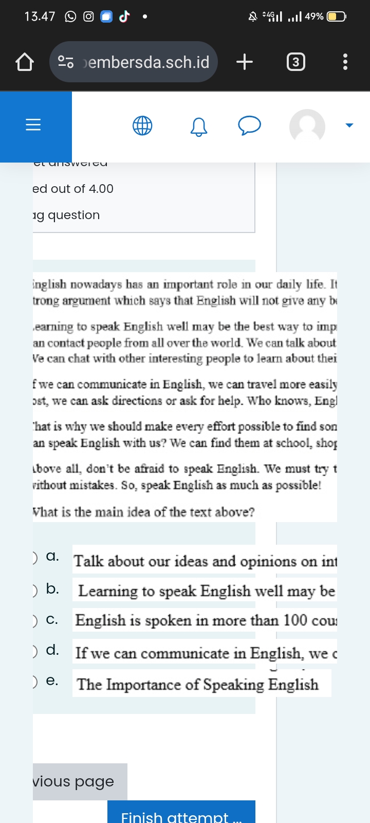 English nowadays has an important role in | StudyX