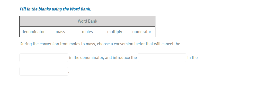 Fill in the blanks using the Word Bank | StudyX
