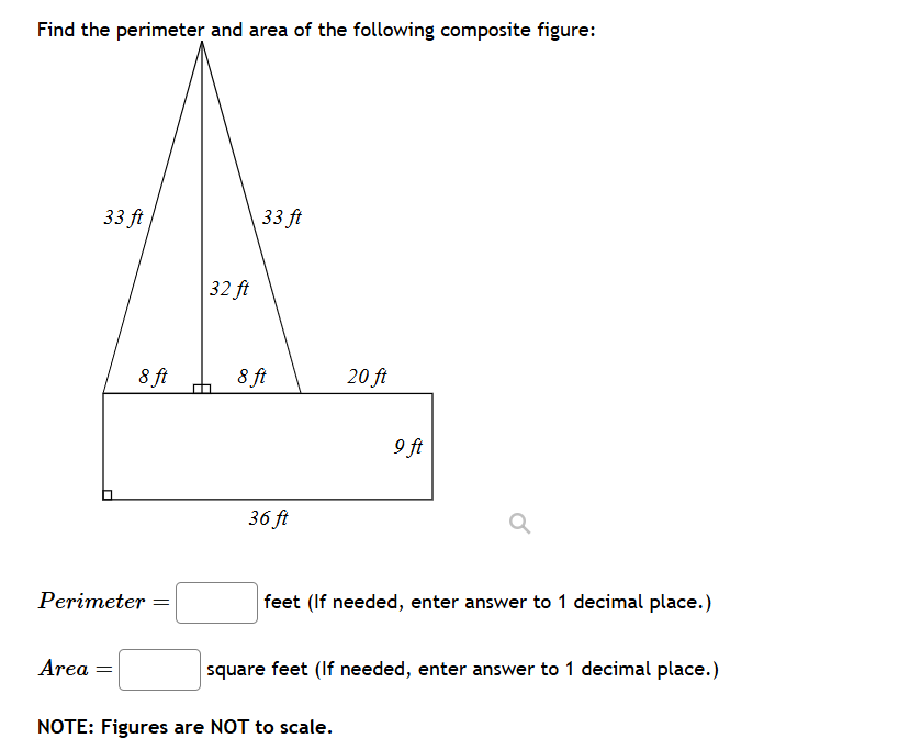 Find the perimeter and area of the following | StudyX