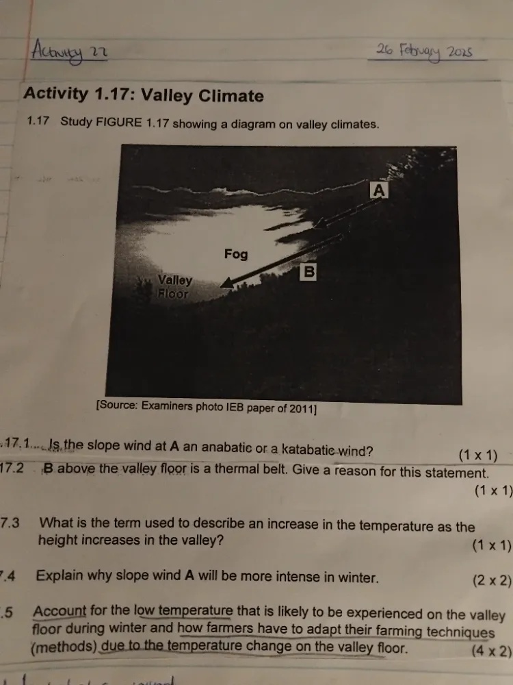 Activity 1.17: Valley Climate 1. Is the | StudyX