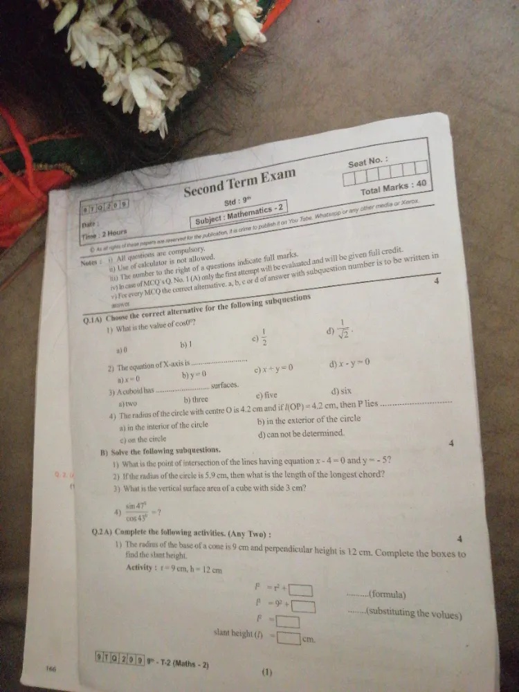Q.1A) Choose the correct alternative for the | StudyX