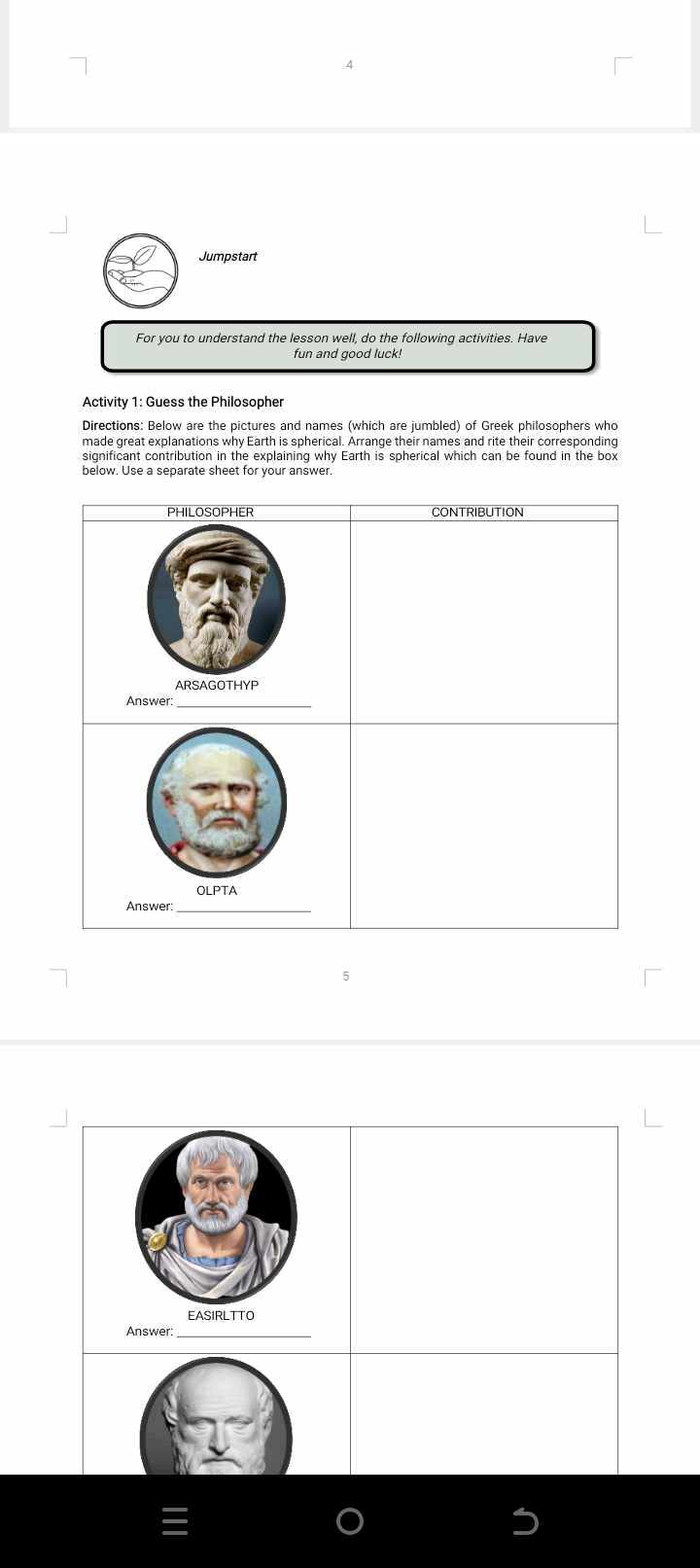 Activity 1 Guess the Philosopher Directions | StudyX