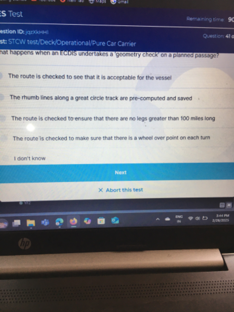 What happens when an ECDIS undertakes a | StudyX