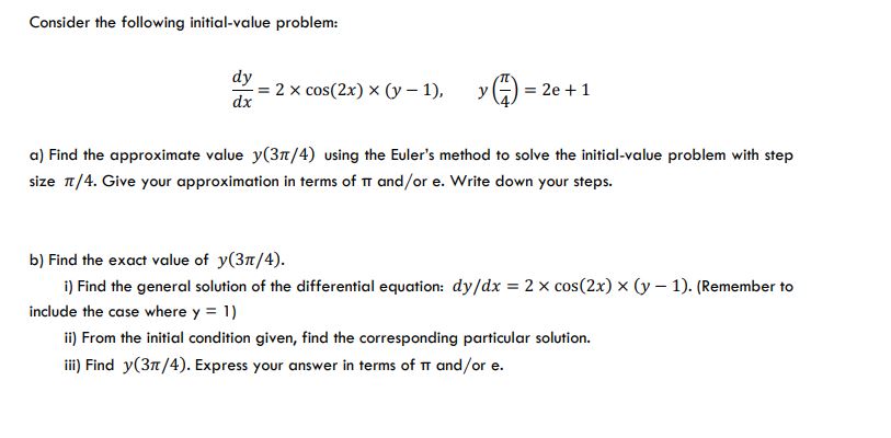 Consider the following initial-value | StudyX