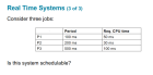 Consider three jobs: | | Period | Req. CPU
