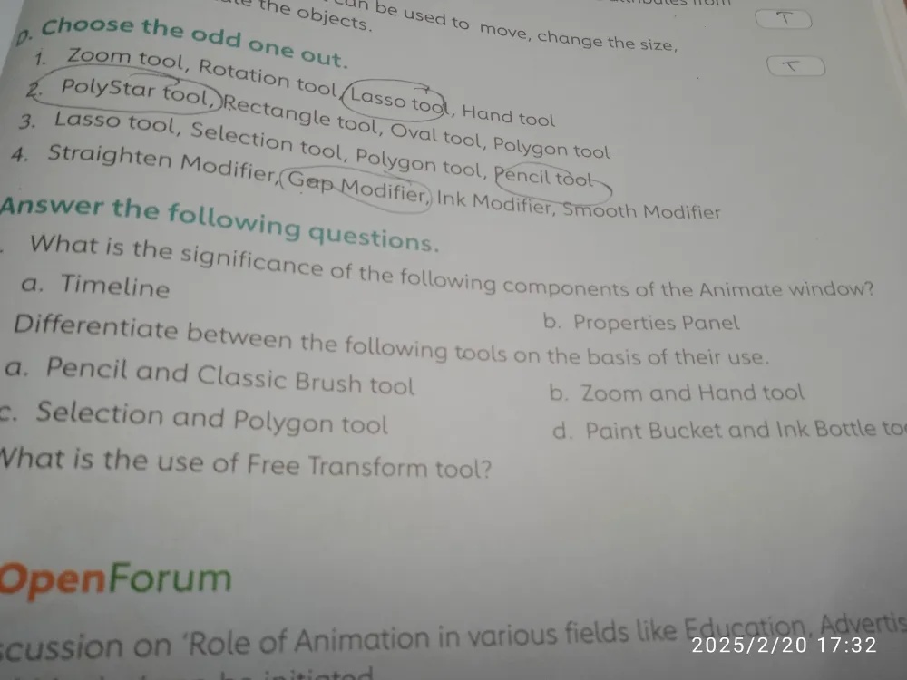 p. Choose the odd one out. 1. Zoom tool, | StudyX