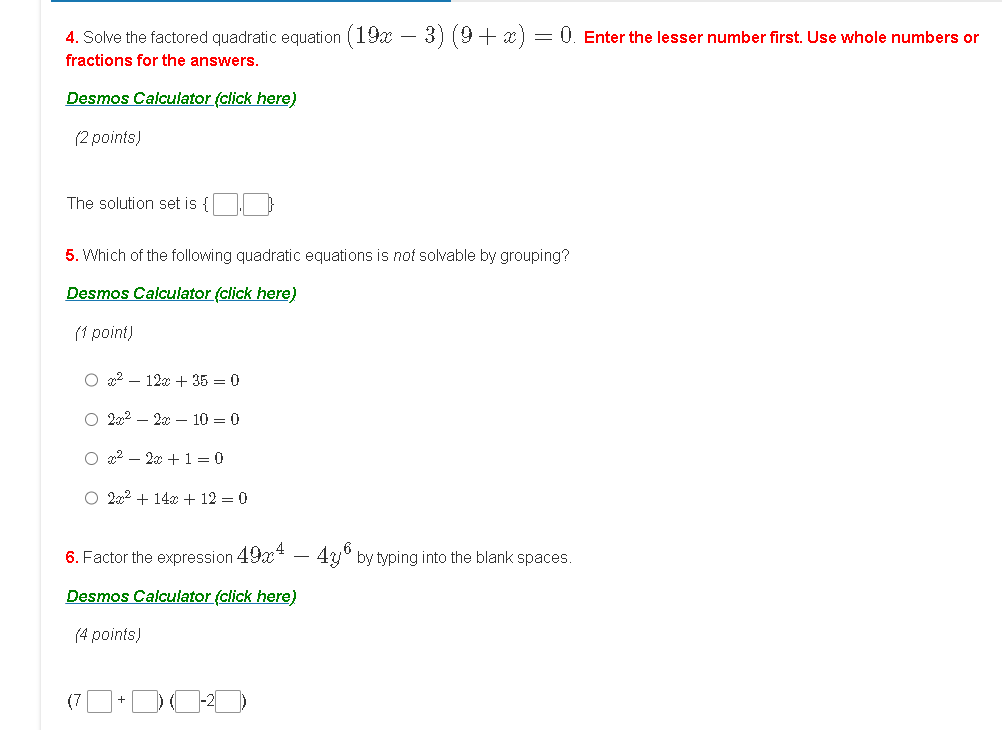 4 Solve the factored quadratic equation (19x | StudyX