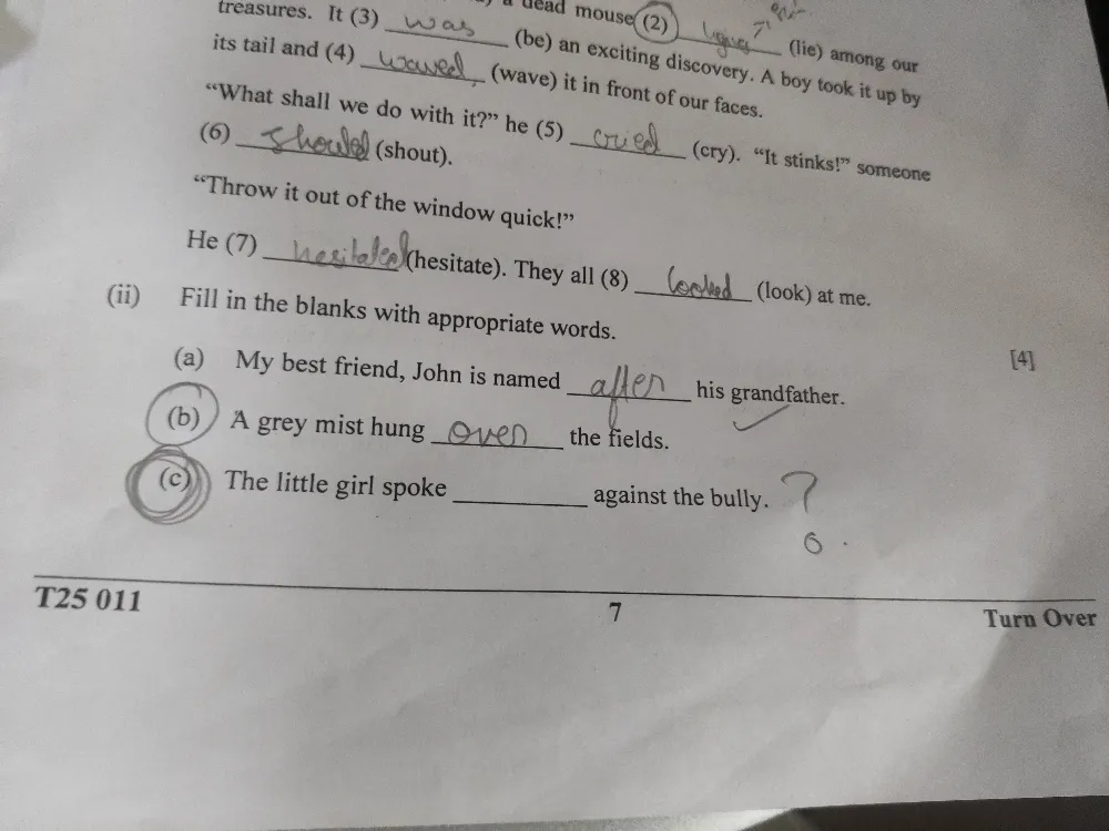 (ii) Fill in the blanks with appropriate | StudyX