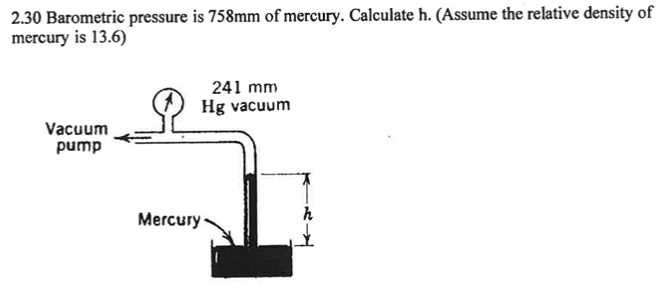 2.30 Barometric pressure is 758mm of | StudyX