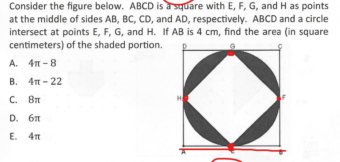 Consider the figure below ABCD is a square | StudyX
