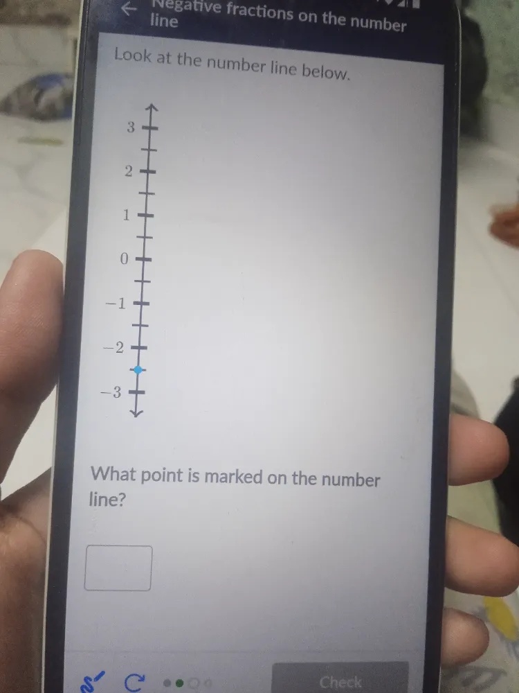 Negative fractions on the number line Look | StudyX