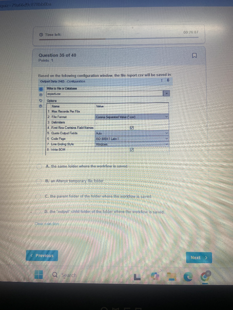 Based on the following configuration window, | StudyX