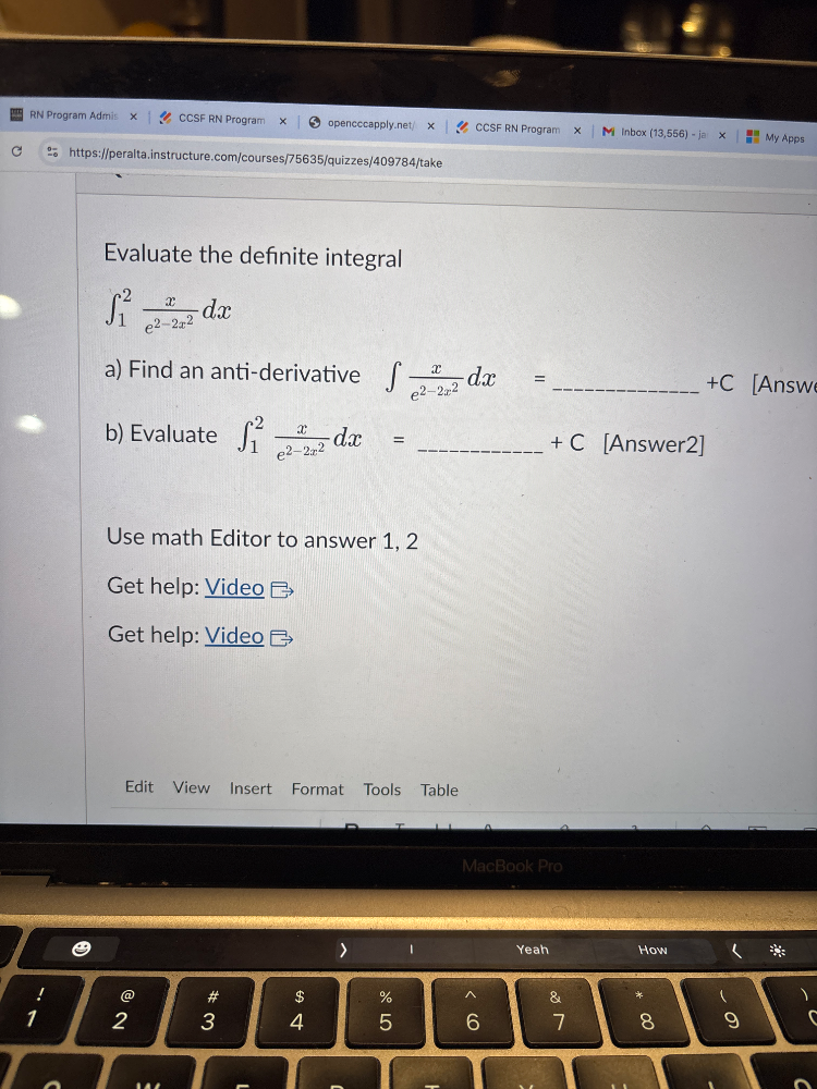 Evaluate the definite integral 12 xe2-2x2dx | StudyX