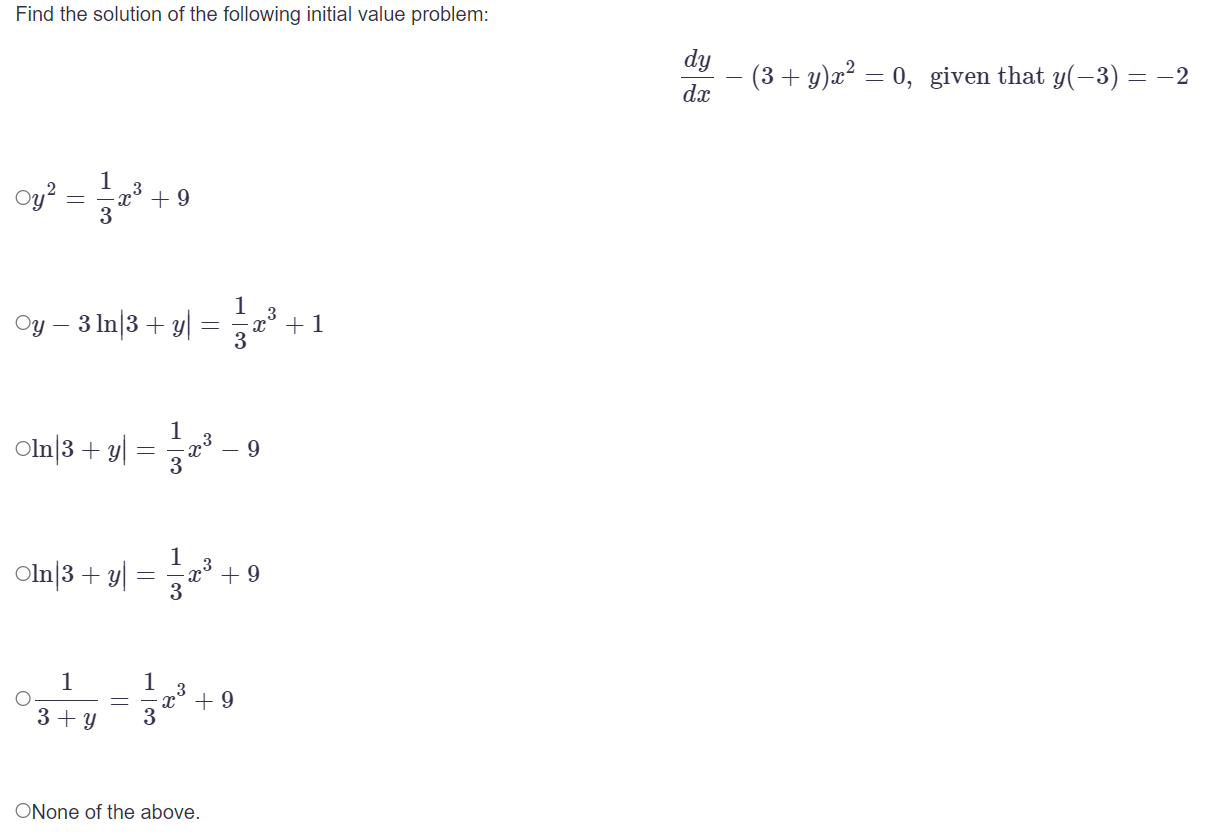 Find the solution of the following initial | StudyX