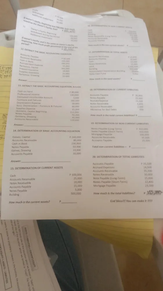 12 EXTRACT THE BASIC ACCOUNTING EQUATION | StudyX