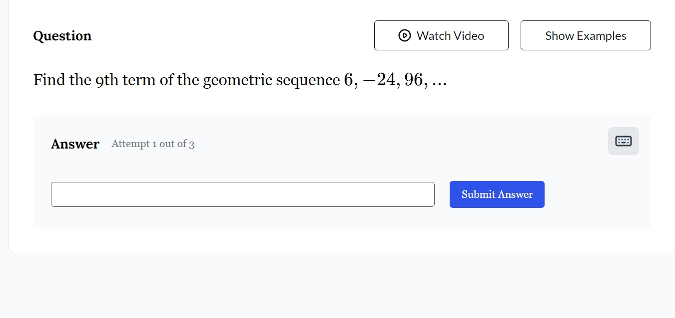 Find the 9th term of the geometric sequence