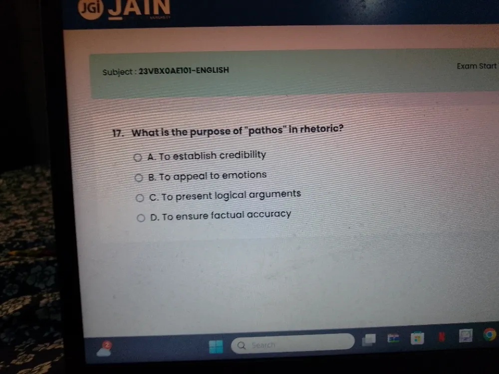 17 What is the purpose of pathos in rhetoric | StudyX
