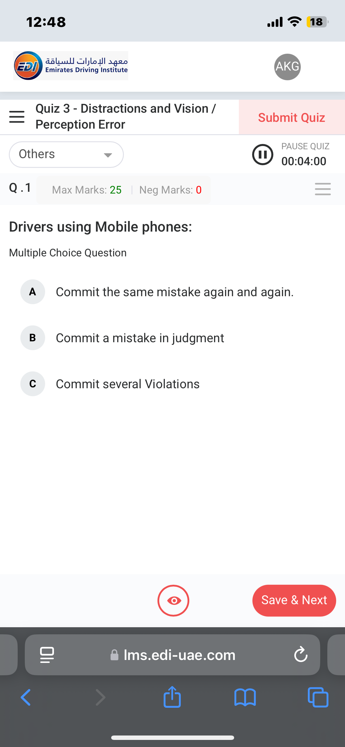Drivers using Mobile phones: Multiple Choice | StudyX