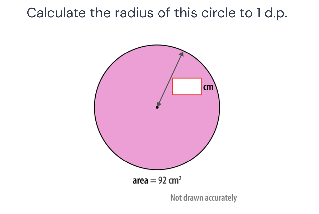 Calculate the radius of this circle to 1 dp | StudyX