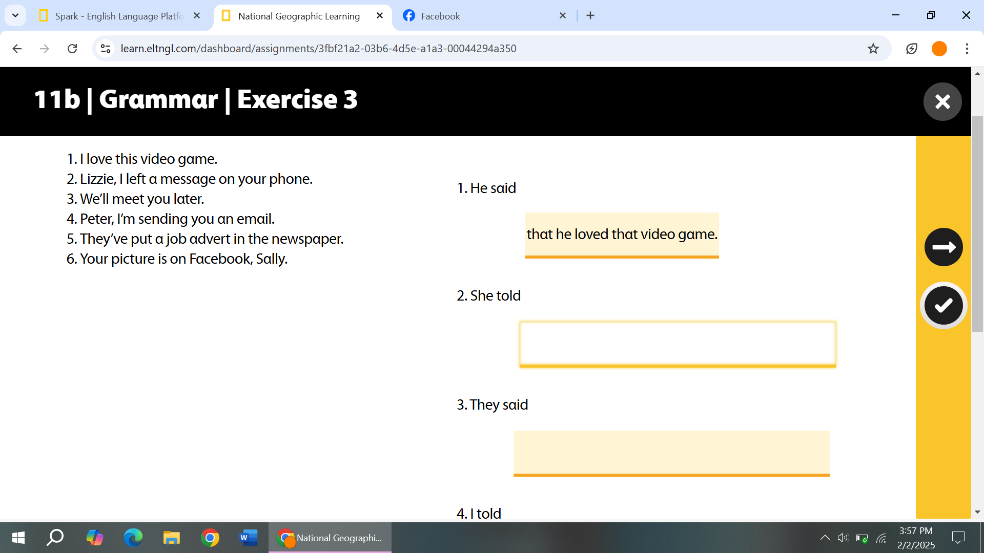 11b Grammar Exercise 3 1 I love this video | StudyX