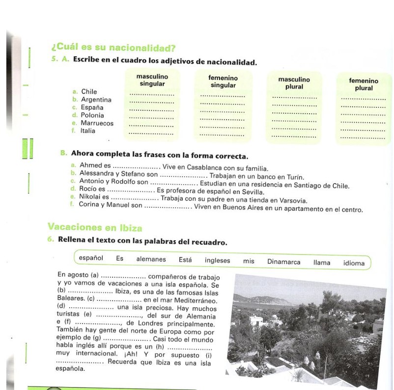 Cul es su nacionalidad 5 A Escribe en el | StudyX