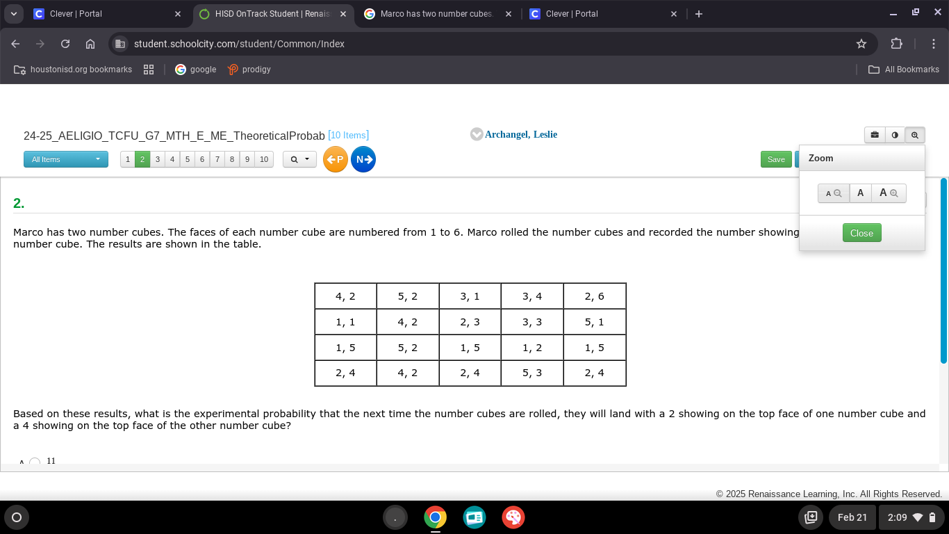 2. Marco has two number cubes. The faces of | StudyX